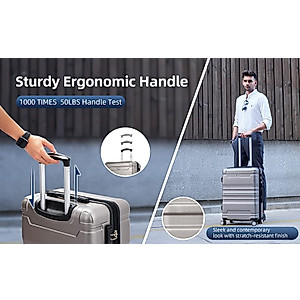 Merax Expandable ABS Hardshell Luggage Suitcase with Spinner Wheels Suit Case Lightweight, Gray, 3-Piece Set (20/24/28)