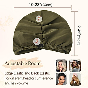 YANIBEST Silk Bonnet Satin Bonnet Hair Bonnet for Sleeping Silk Hair Wrap for Sleeping Bonnets for Women Curly Hair Green