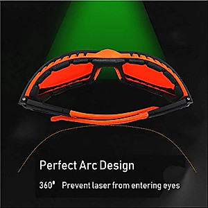 JILERWEAR Professional 180nm-540nm OD 6+ Violet/Blue/Green Laser Safety Glasses for 405nm, 445nm, 450nm,473nm, 532nm Laser Lightweight and Fashion Design