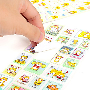 6 Sheets Small Cute Cat Panda Letter Stickers Korean Stationery Stickers Laptop and Water Bottle Decal Sticker Photo Planner Stickers for DIY Arts and Crafts,Life Daily Planner,Calendars (6pcs Animal)