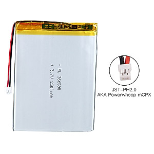 YTKavq 3.7V 2500mAh Battery 366890 Lithium Polymer Ion Rechargeable Li-ion Li-Po Battery with 2P PH 2.0mm Pitch Connector