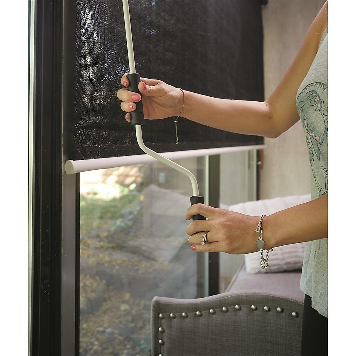 CASTLECREEK Window Blind Shade, Roller Sun Shade Cover, Sunscreen Roll-Up Black 8X6