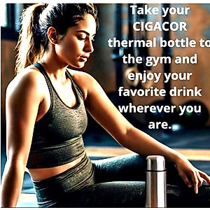 CIGACOR Stainless Steel Thermal Bottle – 17oz Coffee Thermos – Keeps Drinks Hot for 12H / Cold for 24H – Leakproof Lid – Compact & Portable for Car, Office, Gym & Travel – Double Wall Insulated