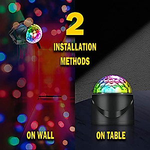Disco Ball Party Light, Apeocose Sound Activated Rotating DJ Light Stage Strobe Lamp with Wireless Remote Control for Halloween Decorations Christmas Birthday Bachelorette Party Home Room Decor Zumba