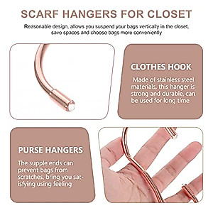 HONMEET 8 pcs Bag Drop Hook Clothes Hanger Twisted Belts Scarves Purse Space Organizers Anti- Large Rose Handbags Organizer Plants Purses Kitchen Steel Clo Metal Bathroom S Bags Shape