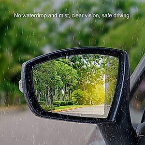 Rainproof Rear View Mirror Film,Rearview Mirror Sticker,Car Rainproof Rearview Mirror Sticker Anti Fog Protective Film Rain Shield 175x200mm