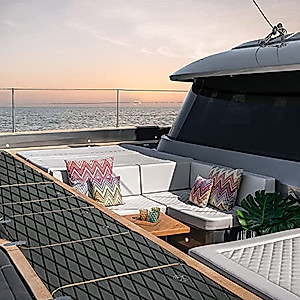 KXKZREN EVA Foam Boat Flooring Decking Sheet Pad Diamond Pattern 6mm Anti-Skid Faux Teak Marine Flooring Mat for Yacht Motorboat RV Yacht Swimming Pool Cooler Tops, 28" x 75"