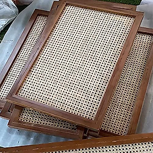 Cane Webbing 13.8"(W) x 3.3'(L) Rattan Webbing Roll Natural Cane Webbing for Caning Projects, DIY Furniture Chair Cabinet Ceiling and Door