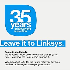 Linksys Velop Pro WiFi 6E Mesh Router - Cognitive Mesh with 6 GHz, 5.4 Gbps Speeds, 9000 sq. ft. Coverage, 200+ Devices - 3 Pack