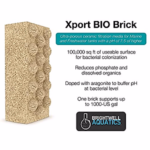 Brightwell Aquatics Xport BIO Dimpled Brick - Ultra-Porous Biological Brick Media for Marine and Freshwater Aquarium (XPBRICBIO)
