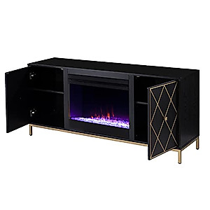 SEI Furniture Marradi Color Changing Fireplace w/Media Storage, Black
