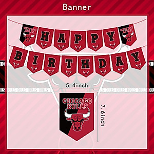 Chicago Bulls Birthday Party Decorations Michael Jordan Themed Basketball Party Supplies 23 Nba Sports Party Favors includes Banner Balloons Cupcakes Cake Topper for Men and Girls Boys