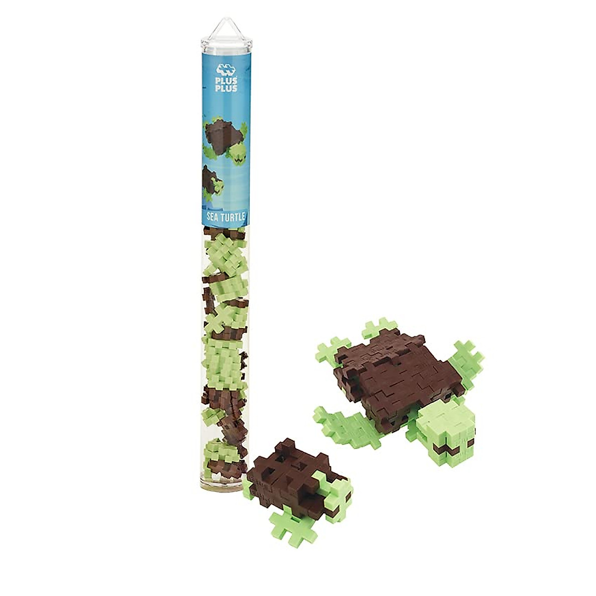 PLUS PLUS Building Block Playset Kit, Themed Figures 3D Puzzle, Fun Stem Toys for Kids, 350 Mini Interlocking Pieces - 5 Tube Bundle, Ocean