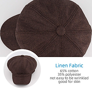 Gisdanchz Women Newsboy Cap Cabby Hat Fashion Ladies Hats Visor Beret Womens Cabbie Paperboy Hat Women Painters Hat Cabby Newsboy Cap for Women Brown.
