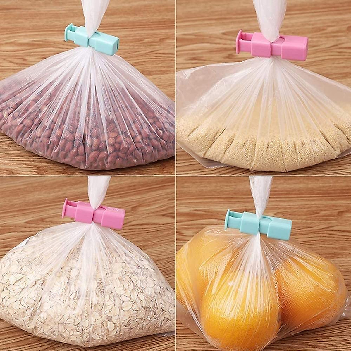 PULABO 1 Pack of 4 Pieces Food Sealing Clips, Bread Bag Clips Superior Locking Type Bag Clip, Pocket Sealing Clamp for Food, Bread Bag Popular