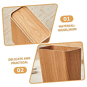 Angoily Trash Bags Wood Trash Can Wood Garbage Can Wood Trash Bin Garbage Bags Dump Pouch Trash Basket Waste Can s Japanese-Style Wastebasket Trash Bag Container Office Wrought Iron