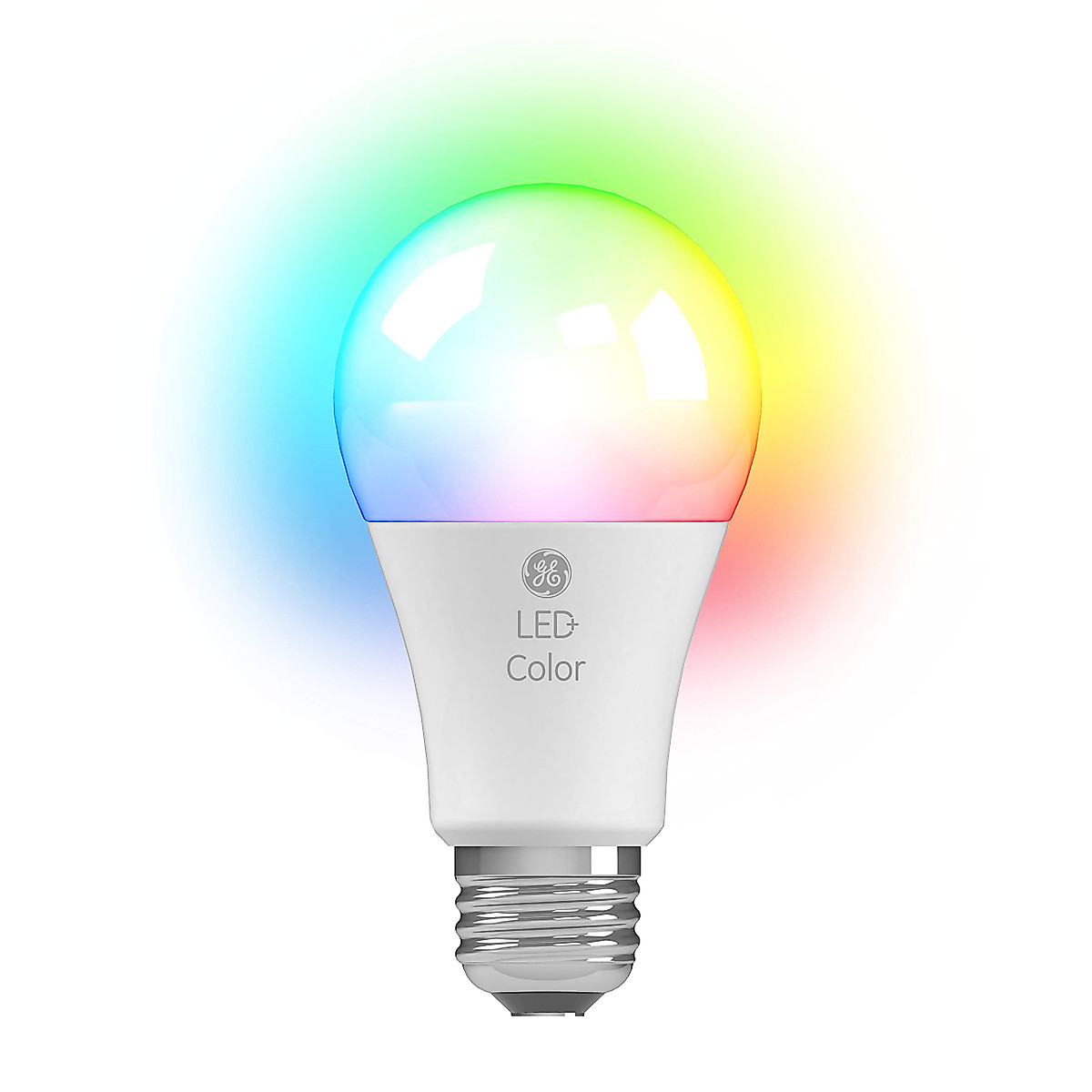 GE LED+ Color Changing Light Bulbs, 18 Colors & 5 Light Modes, No App or Wi-Fi Required, Remote Included, A19 Light Bulb (1 Pack)