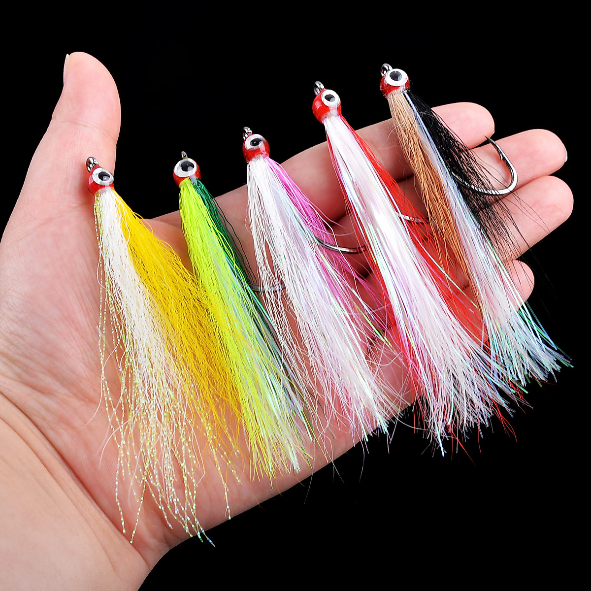 Streamer Flies for Fly Fishing, Classic Clouser Minnow Fishing Flies Streamers Fly Fishing Lures for Trout Bass Saltwater Freshwater (Pink, 5Pcs)