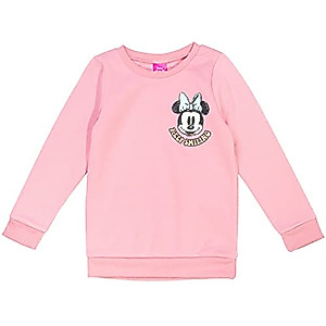 Disney Minnie Mouse Little Girls Pullover Sweatshirt & Leggings & Scrunchie pink/white 7-8