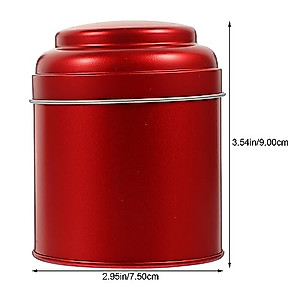 Containers with Lids Tea Canister Sealing Tea Jar Small Tea Tinplate Sealed Tea Storage Tin Sealing Tea Container Tea for Loose Tea Coffee Bean Sugar Salt (Red) Red