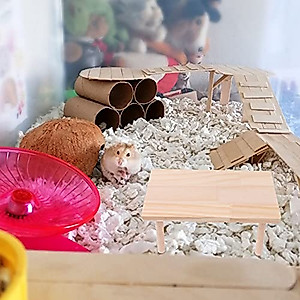 Ipetboom Hamster Platform 1 Pc Hamster Platform, Hamster Play Wooden Platform Bird Playground Hamster Climbing Toy for Hamster Squirrel Gerbil Chinchilla Birds