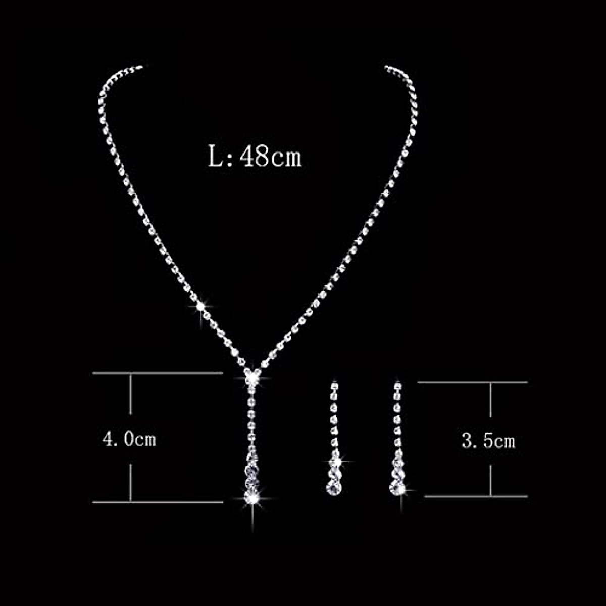 Yean Bride Silver Bridal Necklace Earrings Set Crystal Wedding Jewelry Set Rhinestone Choker Necklaces for Women (Silver-Bracelet)