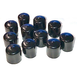 (Pack of 10) CAPLUGS (VC-1250-16) 1 1/4"-1 5/16" - Round Black Vinyl Flexible End Cap | for 1.125 Inch OD Pipe Post Tubing Rod Cover -1" Inside Height | by SBD