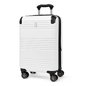 Travelpro Roundtrip Hardside Expandable Luggage, TSA Lock, 8 Spinner Wheels, Hard Shell Polycarbonate Suitcase, White, 2-Piece Set (21/25)