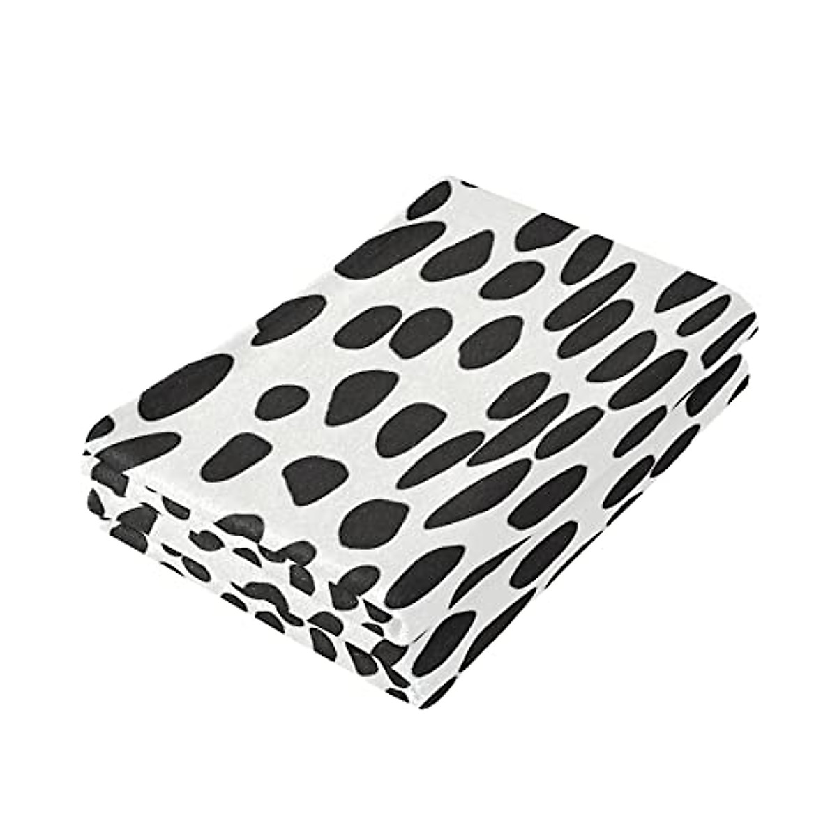 Kigai 2 Pack Black White Leopard Print Hand Towels Set Kitchen Towels Super Soft Highly Absorbent Fingertip Towel for Bath,Kitchen,Gym and Spa