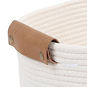 Cotton Rope Storage Basket, Woven Lightweight Rope Basket Large Capacity Flexible with Handle for Laundry (Type C)