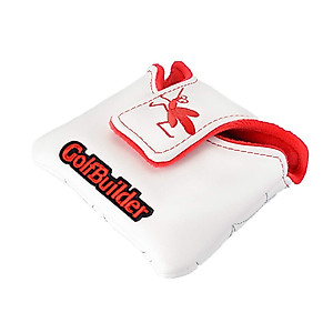 GOOACTION 1PC Spider Golf Club Mallet Putter Cover Magnetic Closure with Creative Embroidery Pattern Synthetic Leather White Golf Head Covers