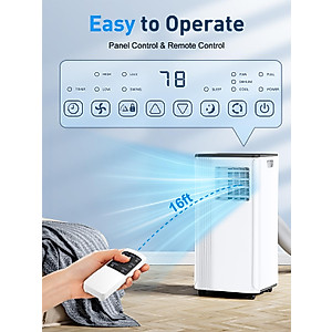 Portable Air Conditioners - 2024 Upgraded 10000 BTU Portable AC for Room up to 450 Sq. Ft, 3 in 1 AC Unit with 24H Timer, Smart Sleep Mode, Remote Control, Air Cooler for Bedroom Room Kitchen Camping
