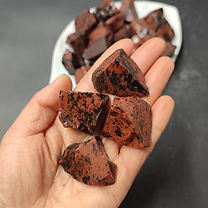 PEKMAR 100g Bulk Natural Raw Red Obsidian Rough Stone Quartz Crystals Rock Aquarium Home Room Decoration Pendant