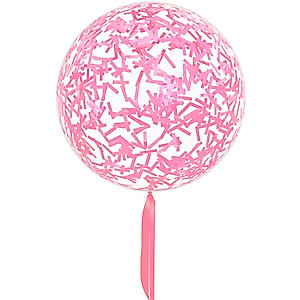 6 Pcs 36 Inch Pink Confetti Balloons, Giant Thickened Clear Balloons with Confetti Inside for Graduation Wedding Bridal Shower Party Baby Shower Gender Reveal Birthday Party Decoration Supplies -Paper