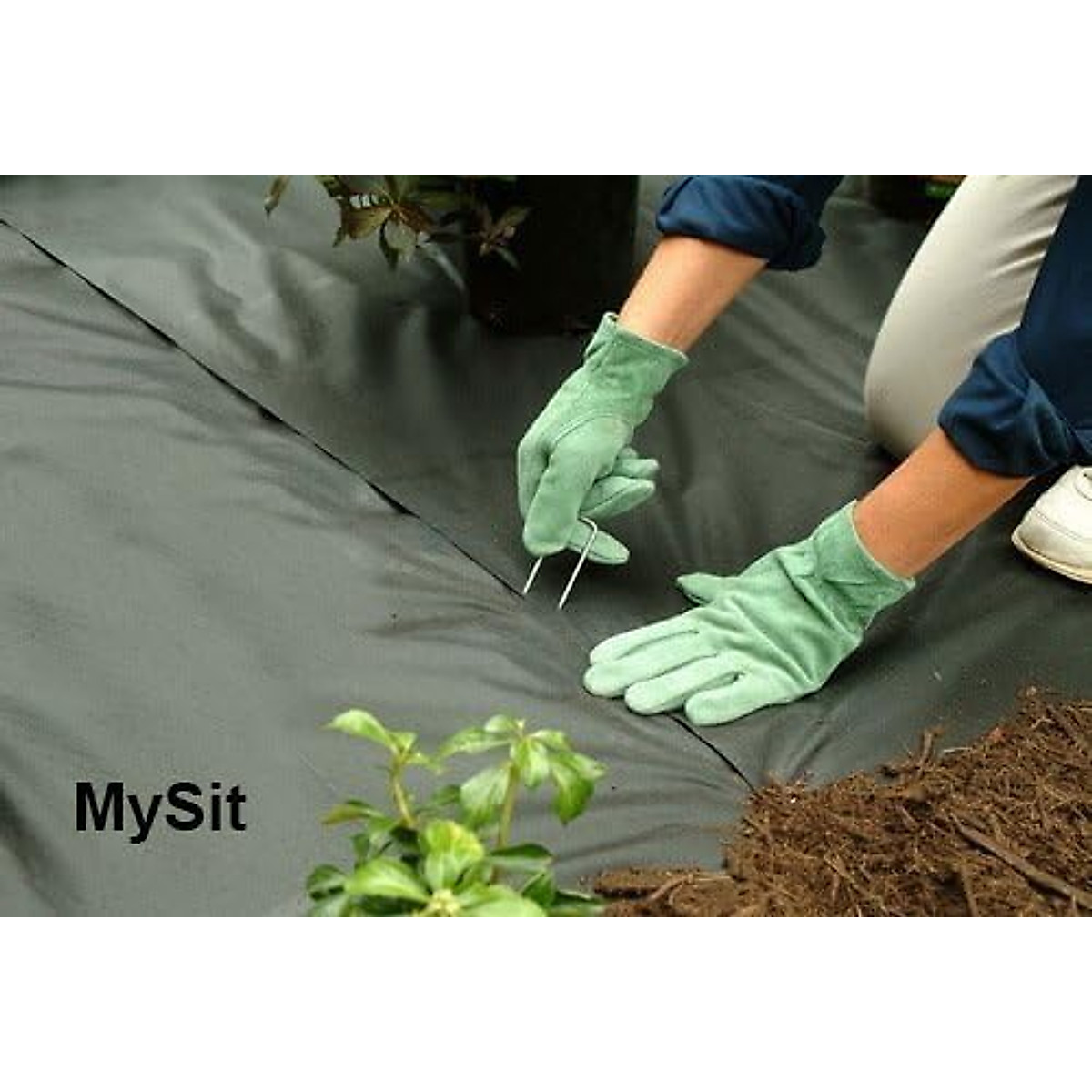 MySit 50x 6-Inch Galvanized Ground Garden Staples Stakes Pins, Lawn Landscape Staples Weed Fabric Staple, Heavy-Duty 11 Gauge Anti-Rust Steel Sod Anchor Securing Pegs(SodStaple_11Ga_AR50)