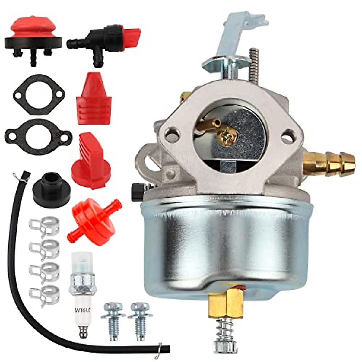 Carbhub 632230 632272 Carburetor SnowBlower for Tecumseh 631828 631067 631067A H30 H50 H60 HH60 HH70 4 Cycle Horizontal Engine Troy Bilt Toro Snowblower Sears Tillers with Spark Plug
