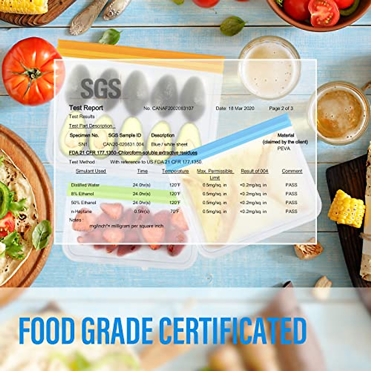 Reusable Food Storage Bags, 6 Pack BPA Free Reusable Freezer Bags Reusable Gallon Bags Sandwich Bags Snack Bags, Extra Thick Leakproof Silicone Lunch Food Bags for Meat Fruits and Vegetables