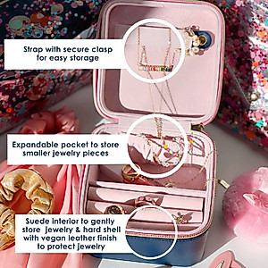 Packed Party The Essentials Jewelry Organizer; Women and Girls Small Fashion Storage for Rings, Necklaces, Earrings; Trendy Look for Ladies at School, Work, Travel, or at Home; Navy Blue
