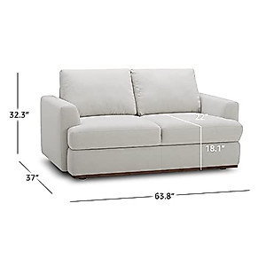 Amazon Brand – Rivet Modern Loveseat Sofa with Underseat Storage, 63.8"W, Chalk