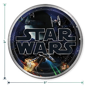 Star Wars Party Supplies - Classic Star Wars Paper Dinner Plates and Luncheon Napkins (Serves 16)