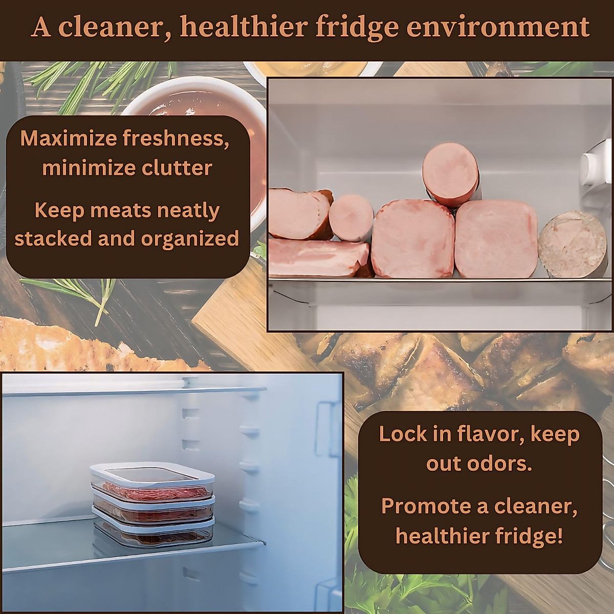 3 Layers Deli Meat Container for Fridge with Tong, stackable Lunch Meat Container for Refrigerator, Deli Containers with Lids for Refrigerator & Food Storage Boxes For Cold Cuts, Ham, Salami Storage