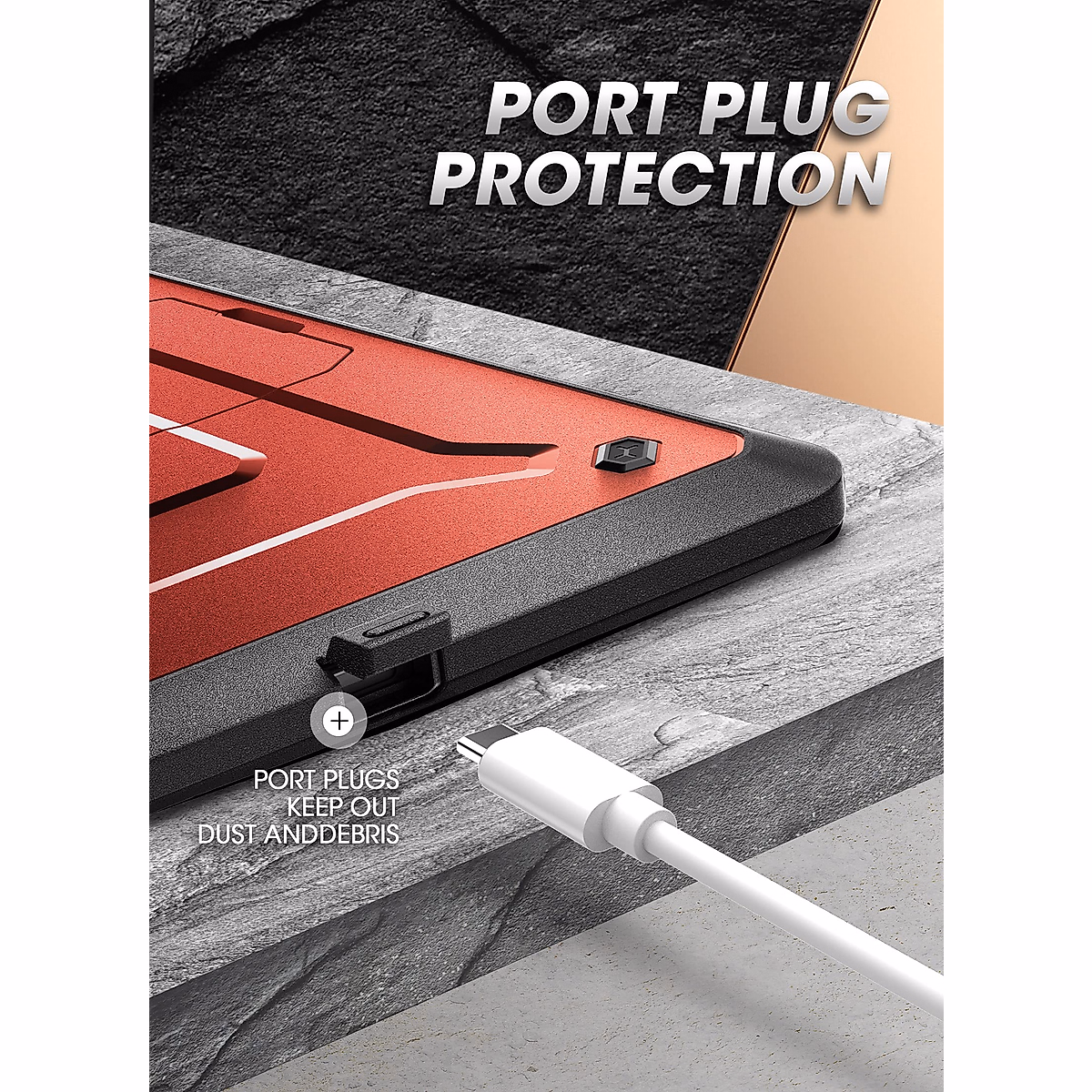 SUPCASE Unicorn Beetle Pro Series Rugged Full Body Protective Case for Samsung Galaxy Tab S7 FE 12.4 inch (2021), Ruddy