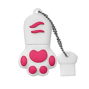 USB Flash Drives, 8GB / 16GB / 32GB / 64GB Waterproof USB 2.0 USB Memory Stick Data Storage Pendrive Thumb Drives (32GB, White Paw)