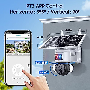 INQMEGA Solar Camera Security Outdoor,3MP HD 2.4G WiFi 15000mAh Solar Powered Cameras for Home,Color Night Vision PIR Motion Sensor Light with Siren,Remote Control