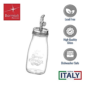 Bormioli Rocco Quattro Stagioni, 2 Pack, 13.5 Oz Olive Oil Dispensers With Weighted Pourer, Durable Glass, Made In Italy.