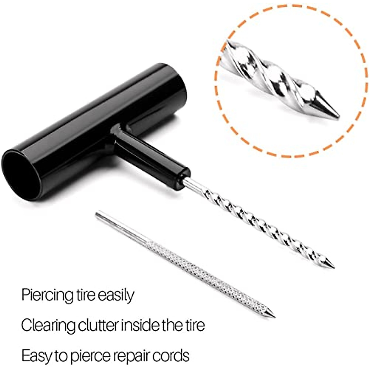 AUTOWN Flat Tire Repair Kits, 74 Pcs Universal Tire Plug Kit Heavy Duty Flat Tire Puncture Repair Kit for Cars, Trucks, Motorcycles, ATV，RV, Jeep, Tractor, Trailer