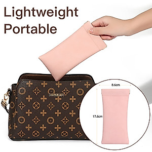 iGeyzoe Glasses Case 4 Pack, Eyeglasses Case For Women men, PU Soft Glasses Sunglasses Case Portable