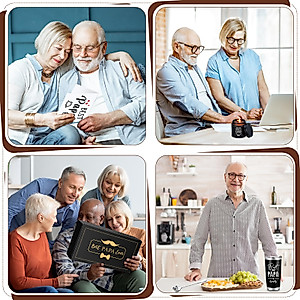 VitalCozy 9 Pcs Papa Gifts for Christmas Grandpa Birthday Gifts from Grandkids Daughter Include Pillow Cover Tumbler Spoon Keychain Socks Hat Card Scented Candle Gift Box for Dad Papa Thank You Gifts