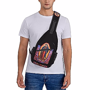 Virgin Mary Our Lady Of Guadalupe Cross Chest Bags Multipurpose Chest Bags Man'S Woman Diagonally Shoulder Bag