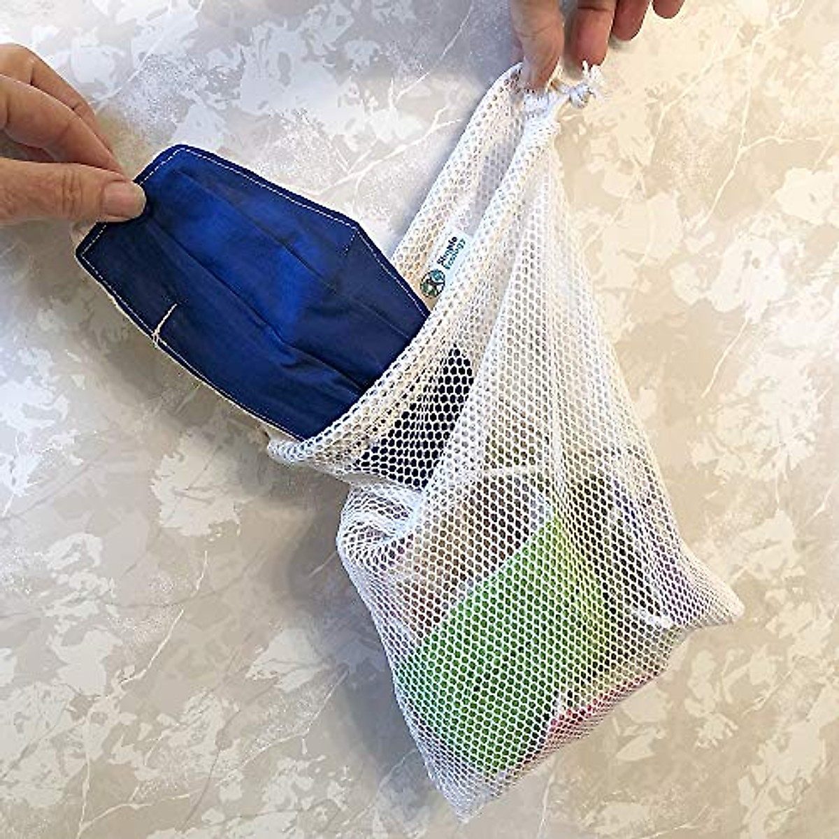 Simple Ecology Organic Cotton Mesh Laundry Bag; Machine Washing Bags for Delicates, Lingerie and Garments, Medium 2 pack